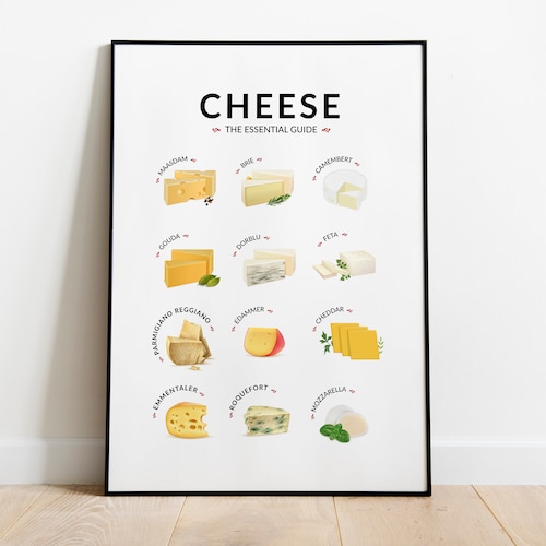 Cheese Print PRINTABLE Cheese Gifts Kitchen Poster Digital - Etsy