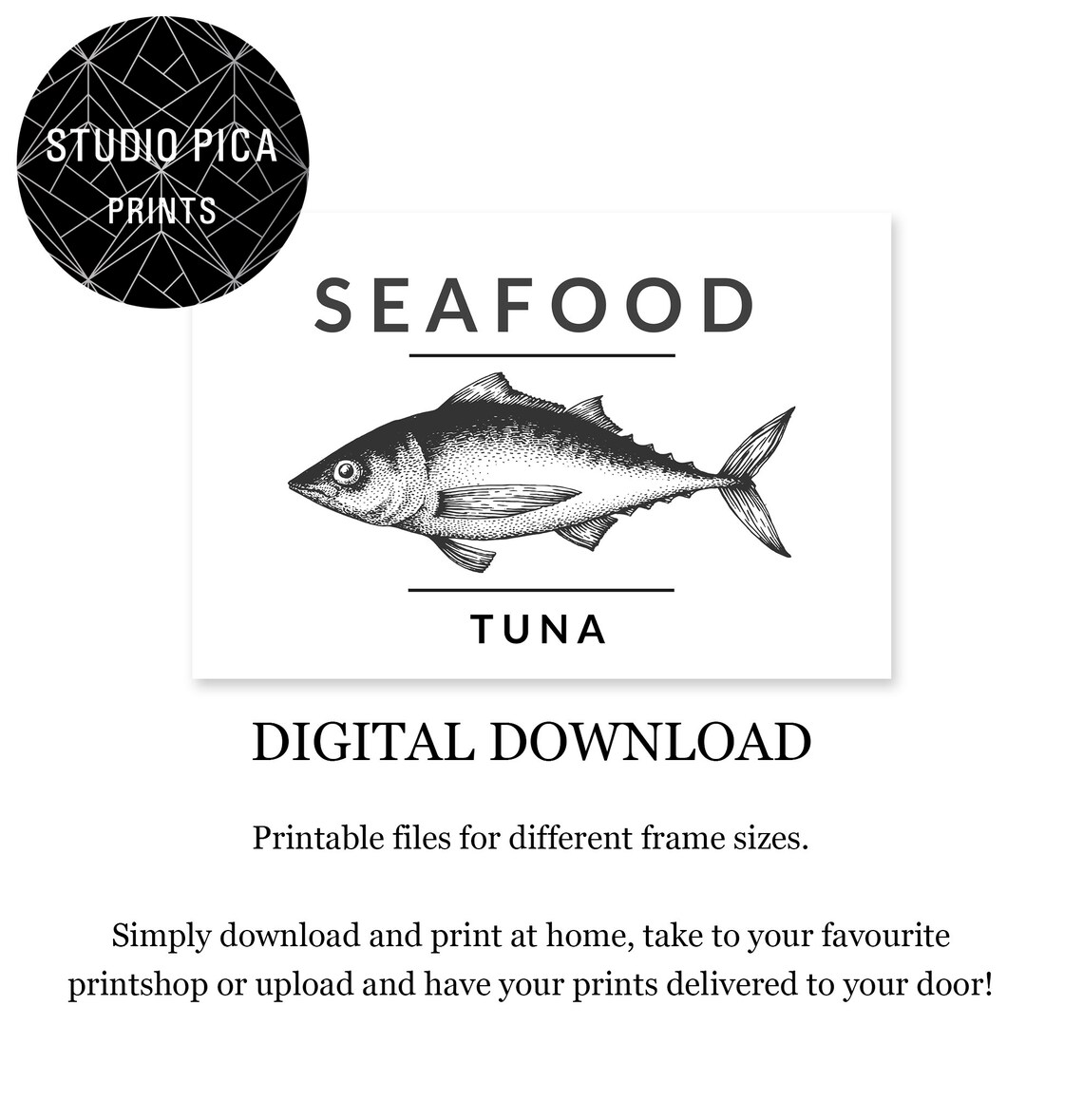 Poster Seafood Tuna Vis poster Vis print - Etsy Nederland