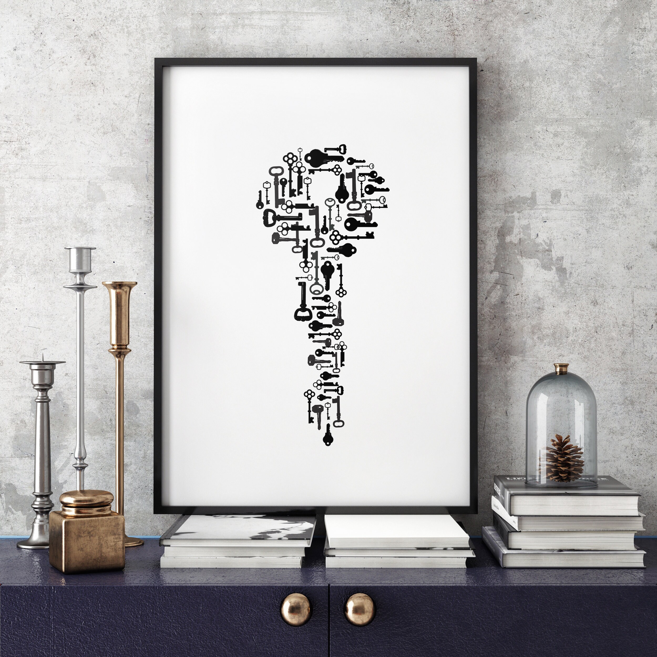 Poster Key Shaped From Different Keys - Etsy UK