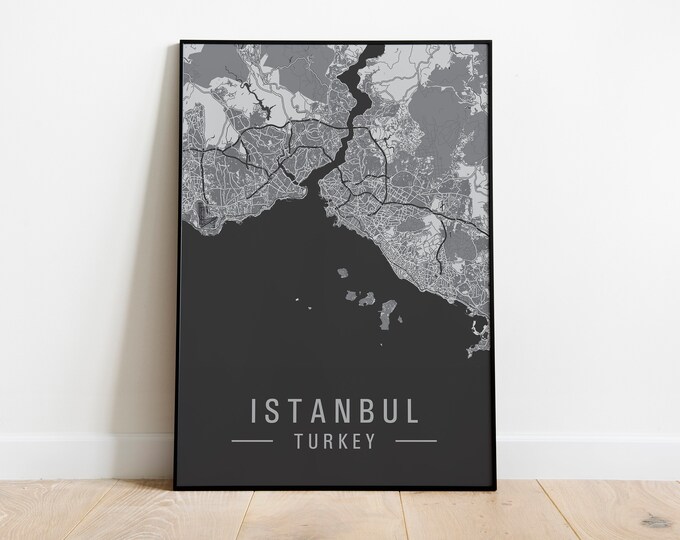 Poster Map of Istanbul, Istanbul Street Map - Etsy Canada