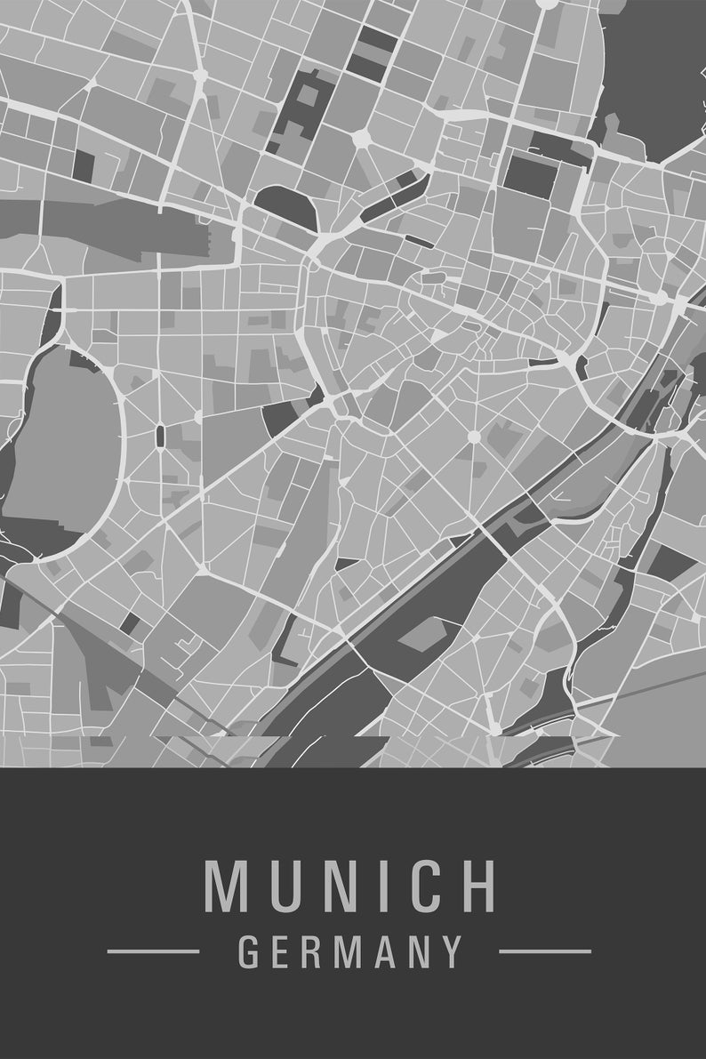 Poster Map of Munich Munich Art Print - Etsy