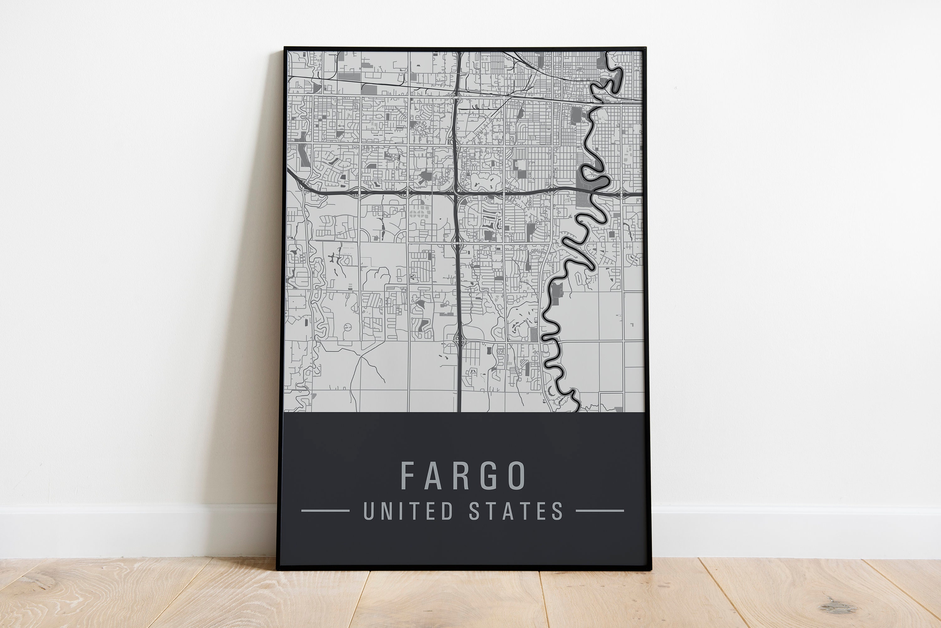 Poster Map of Fargo Fargo Print - Etsy