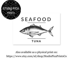 Poster Seafood Tuna Fish Poster Fish Print - Etsy