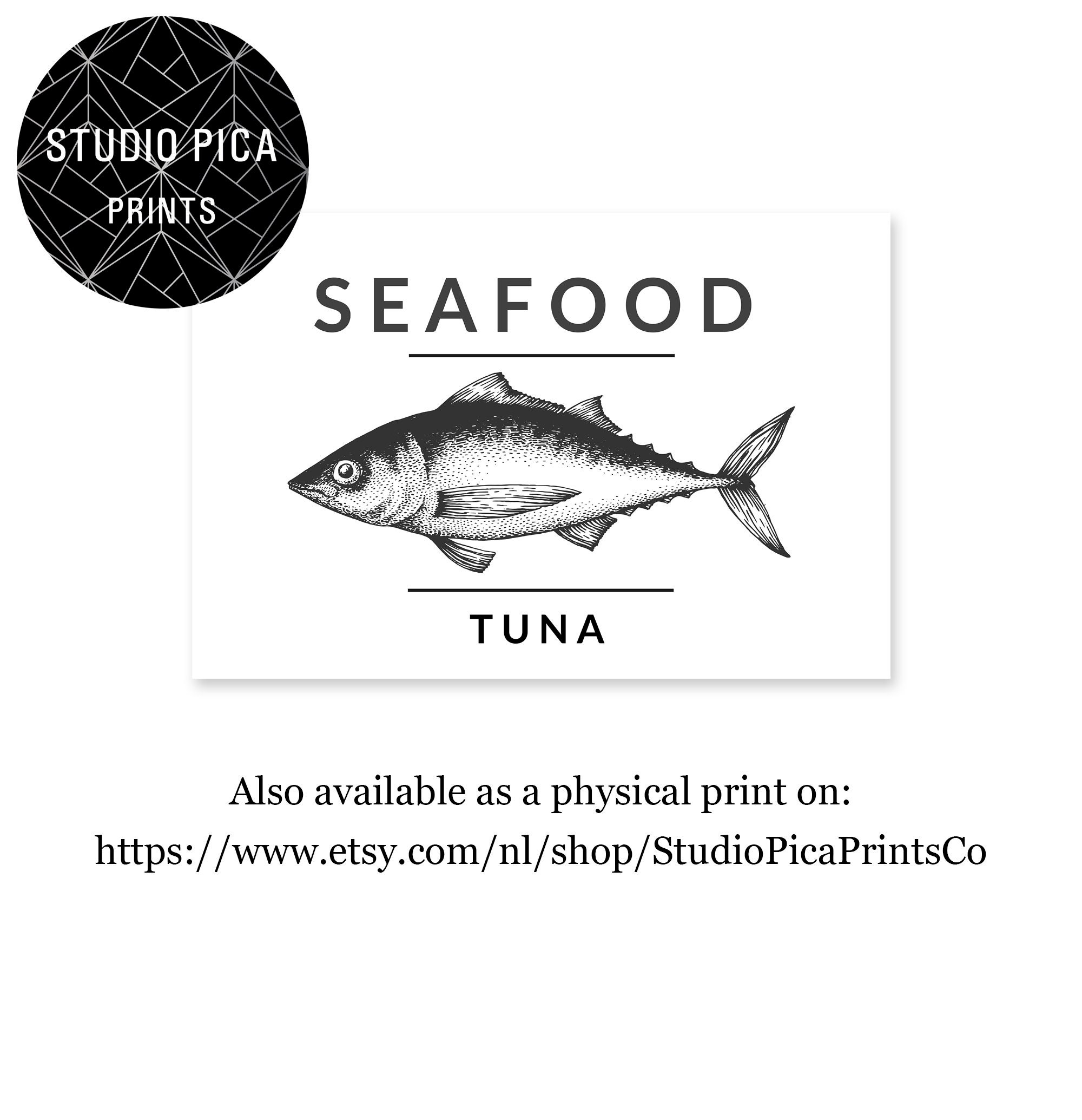 Poster Seafood Tuna Fish Poster Fish Print - Etsy