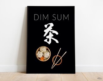 Dim Sum Poster, Dumpling Art Print, Modern Kitchen Decor, Chinese Food ...