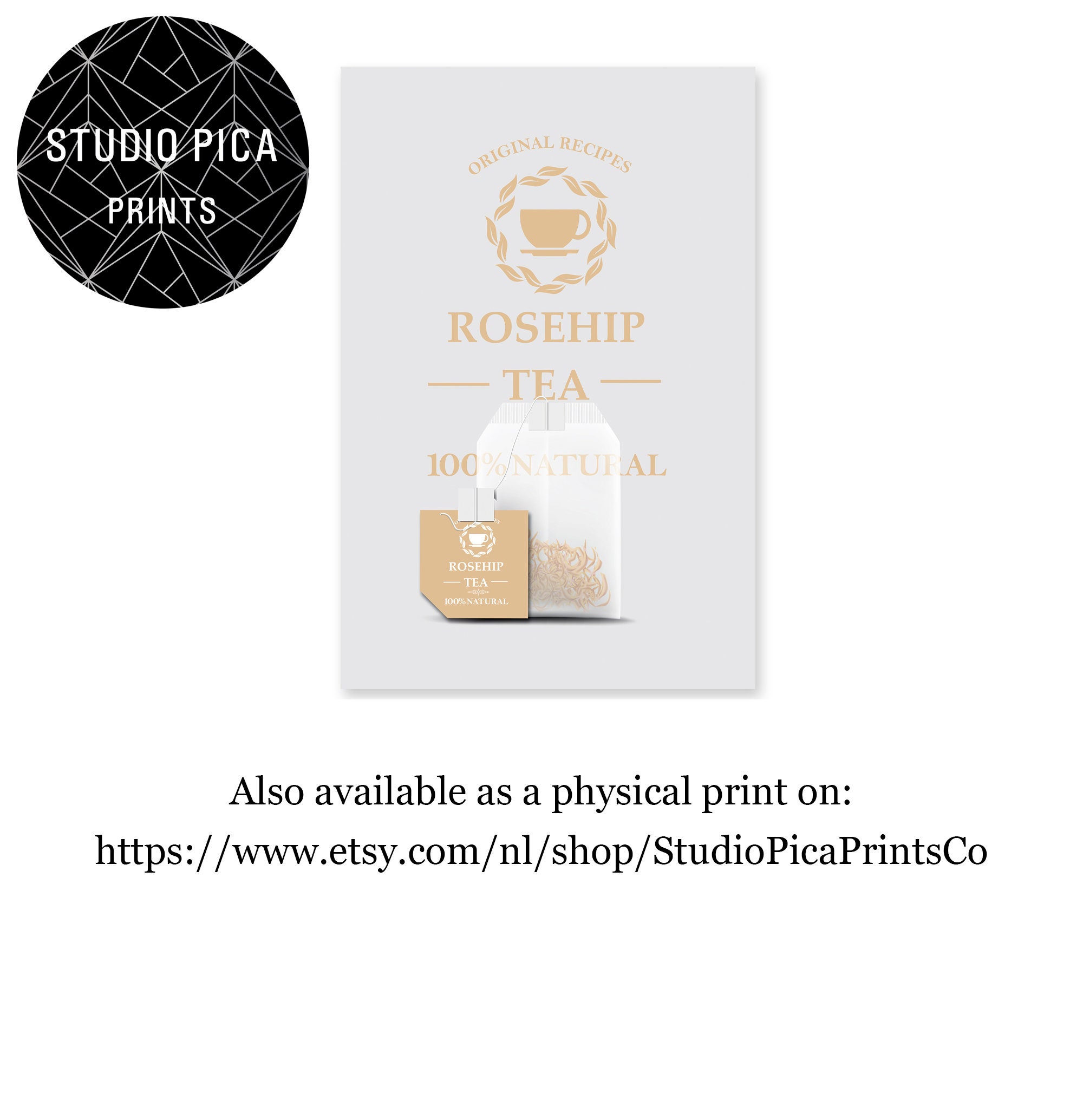 Poster Rosehip Tea, Tea print - Etsy Nederland