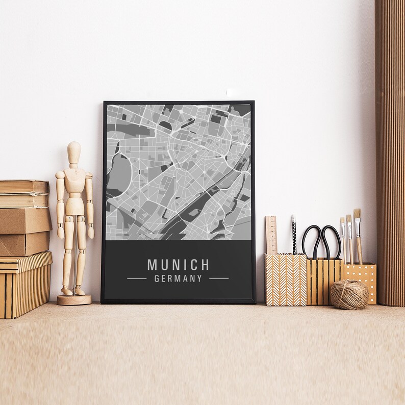 Poster Map of Munich Munich Art Print - Etsy