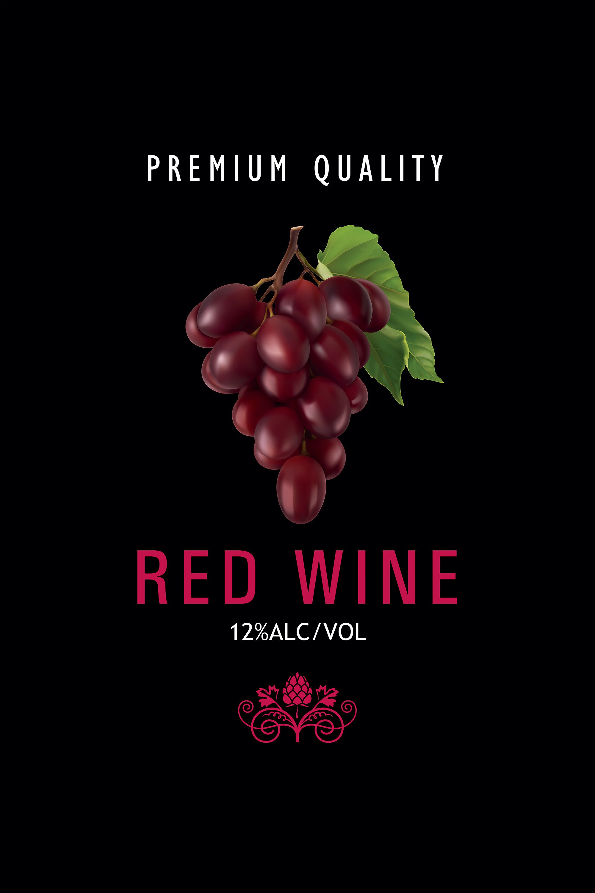 Wijn poster, Rode wijn label - Etsy Nederland