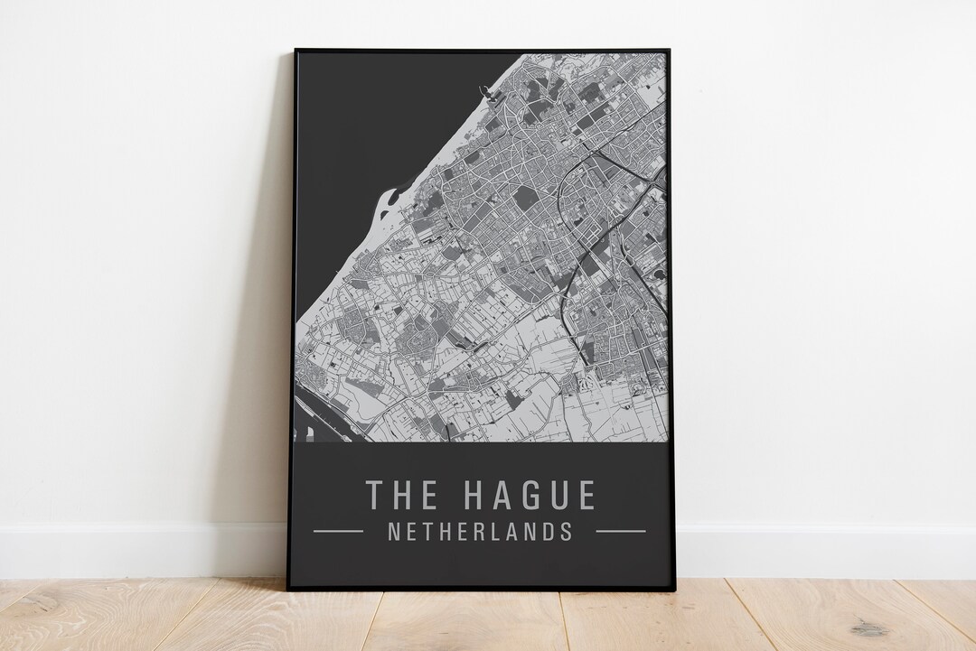 Poster kaart van Den Haag, Plattegrond Den Haag, Den Haag City Print ...