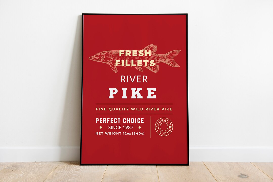 Poster Seafood Pike Cartel de pescado Impresión de peces - Etsy España
