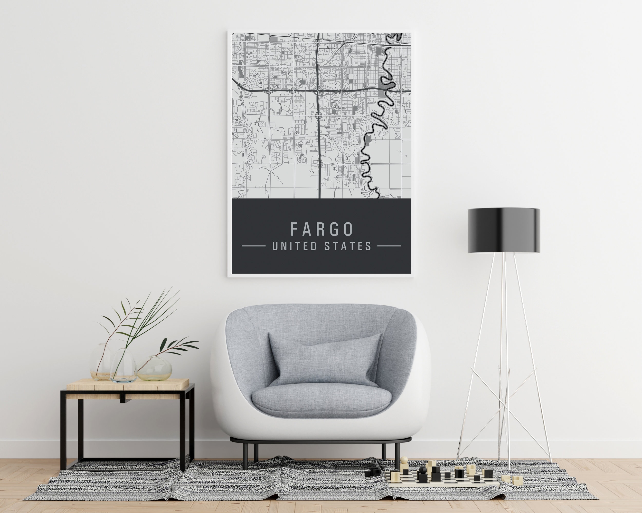 Poster Map of Fargo Fargo Print - Etsy