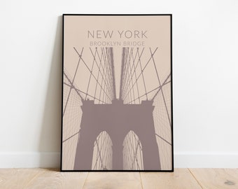 Brooklyn Bridge, New York, New York Poster, Travel Poster, Brooklyn ...