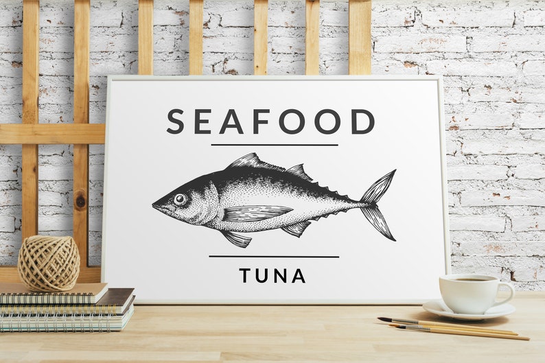 Poster Seafood Tuna Fish Poster Fish Print - Etsy