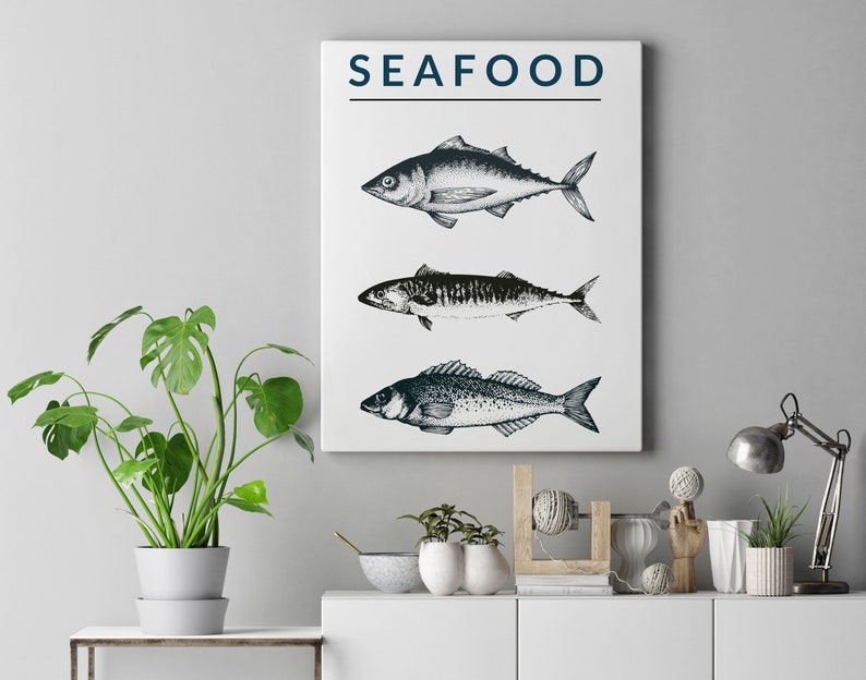 Poster Seafood Fish Poster Seafood Print - Etsy