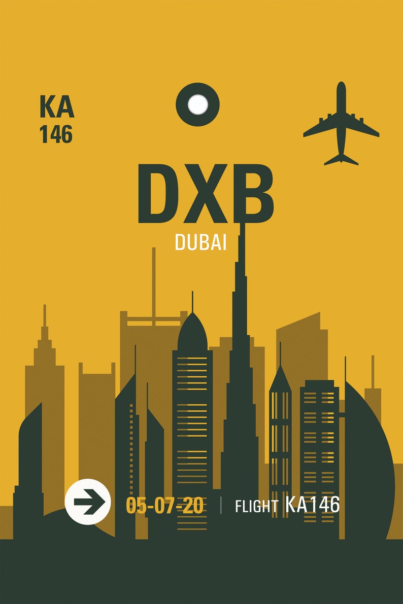 Luggage Tag Dubai, Dubai Print - Etsy
