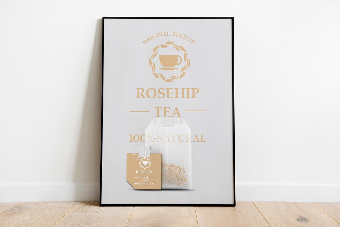 Poster Rosehip Tea, Tea print - Etsy Nederland