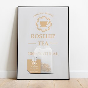 Poster Rosehip Tea, Tea print - Etsy Nederland