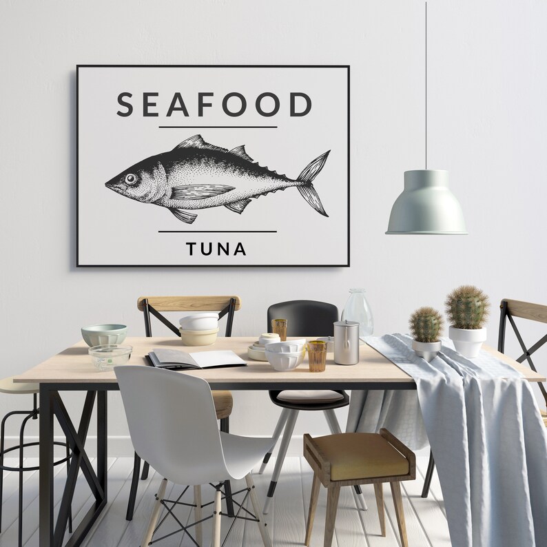 Poster Seafood Tuna Fish Poster Fish Print - Etsy