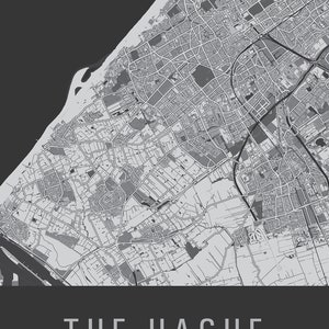 Poster kaart van Den Haag, Plattegrond Den Haag, Den Haag City Print ...