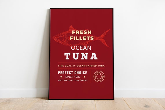 Poster Seafood Tuna Fish Poster Fish Print | Etsy