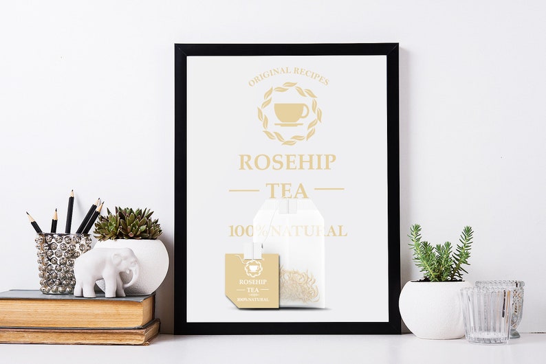 Poster Rosehip Tea, Tea print - Etsy Nederland