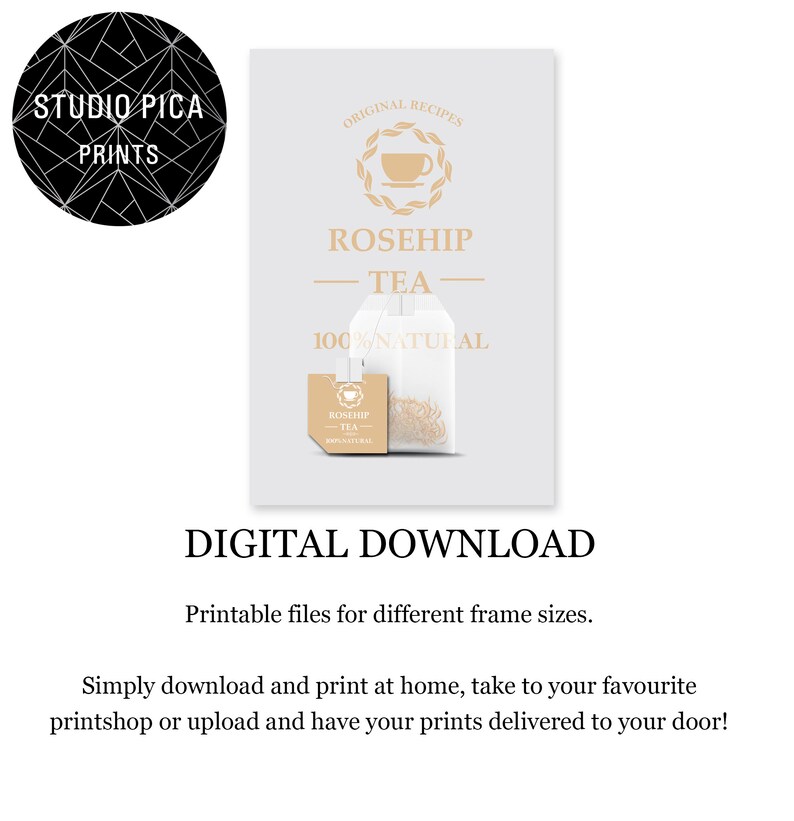 Poster Rosehip Tea, Tea print - Etsy Nederland