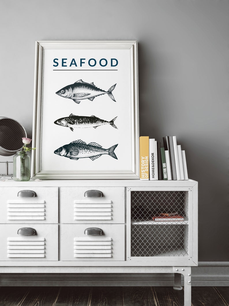 Poster Seafood Fish Poster Seafood Print - Etsy
