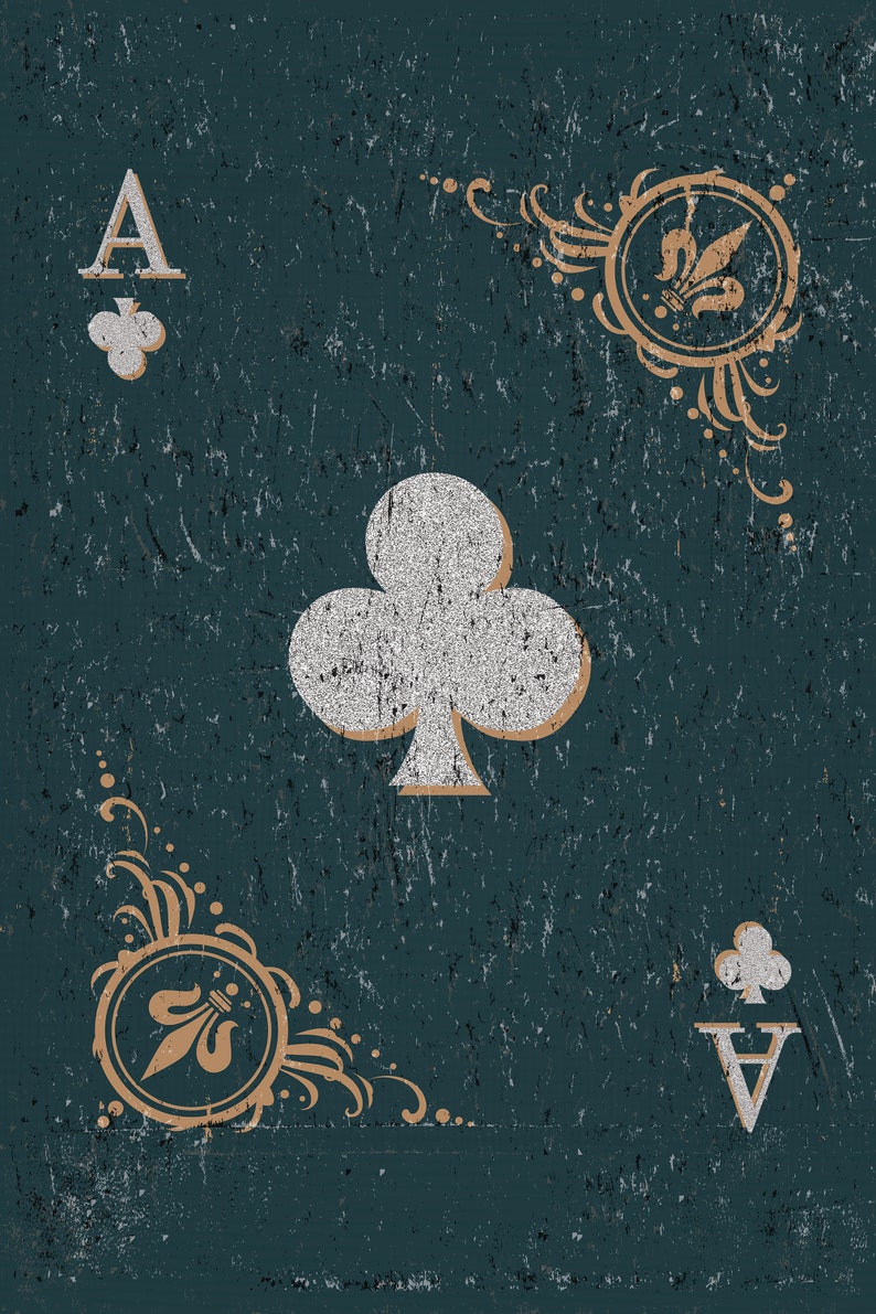 Poster Ace Clover Playing Cards Poster - Etsy