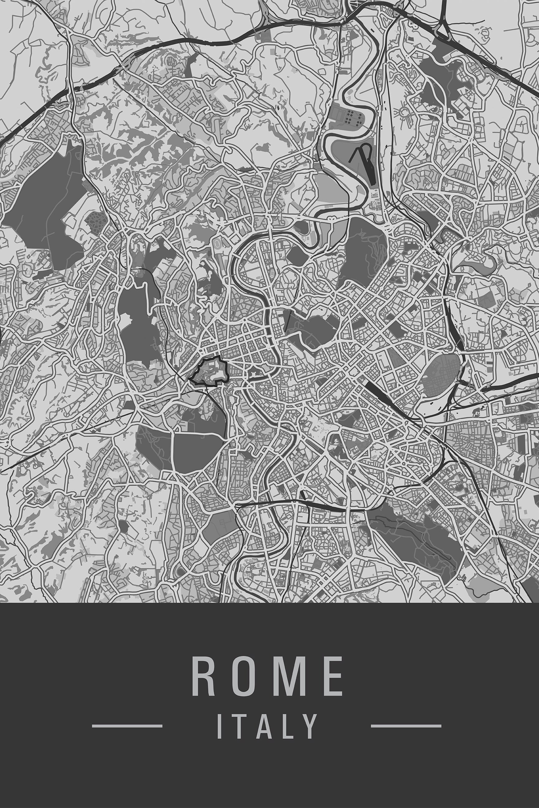 Poster Map of Rome, Rome Travel Print - Etsy