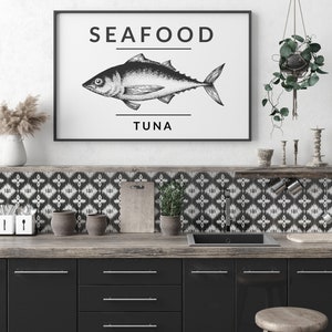 Poster Seafood Tuna Fish Poster Fish Print - Etsy