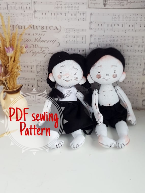 How to make fabric doll handmade toy pattern tutorial PDF | Etsy