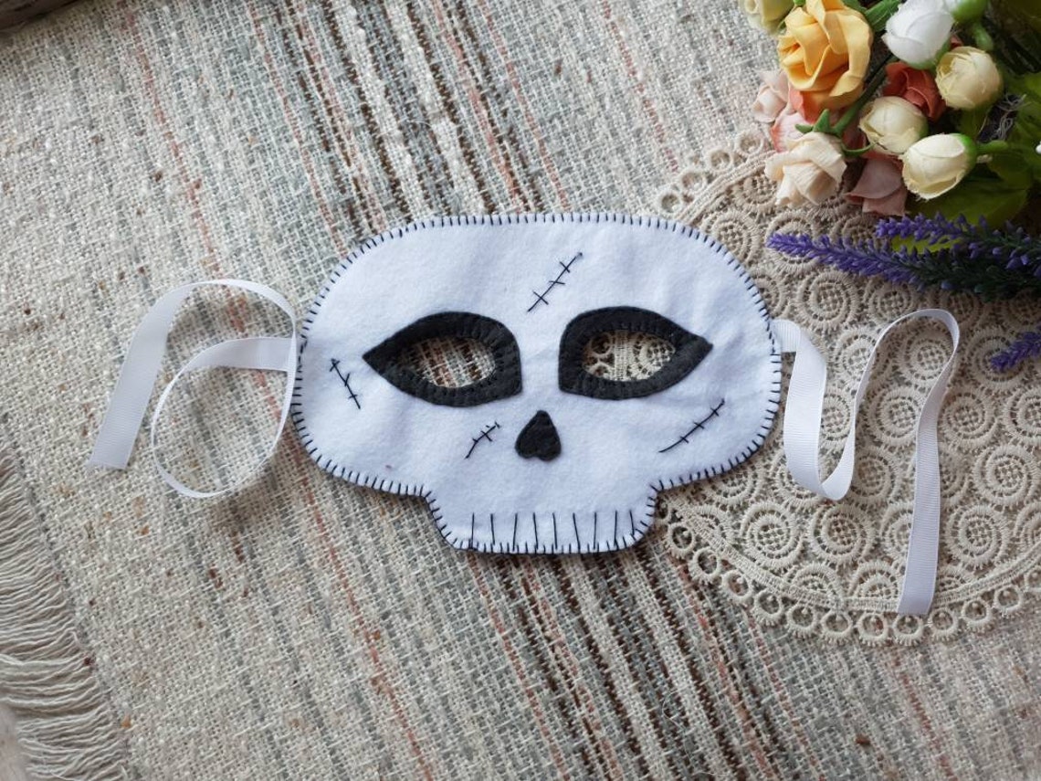 Skull Mask Pattern Skull Felt Mask Pdf Halloween Costume - Etsy