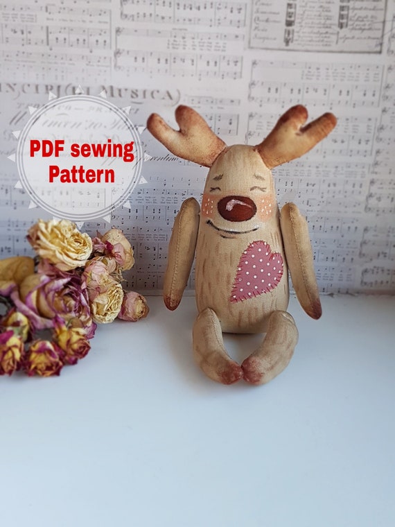 Moose Toy Pattern Tutorial PDF Sewing - Etsy