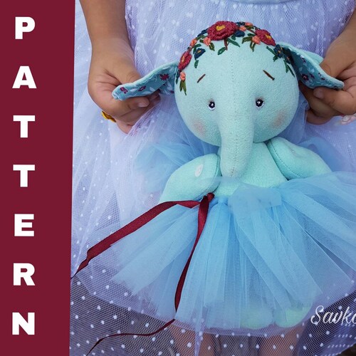 Elephant Pdf Pattern PDF Plush Elephant Stuffed Elephant - Etsy Australia