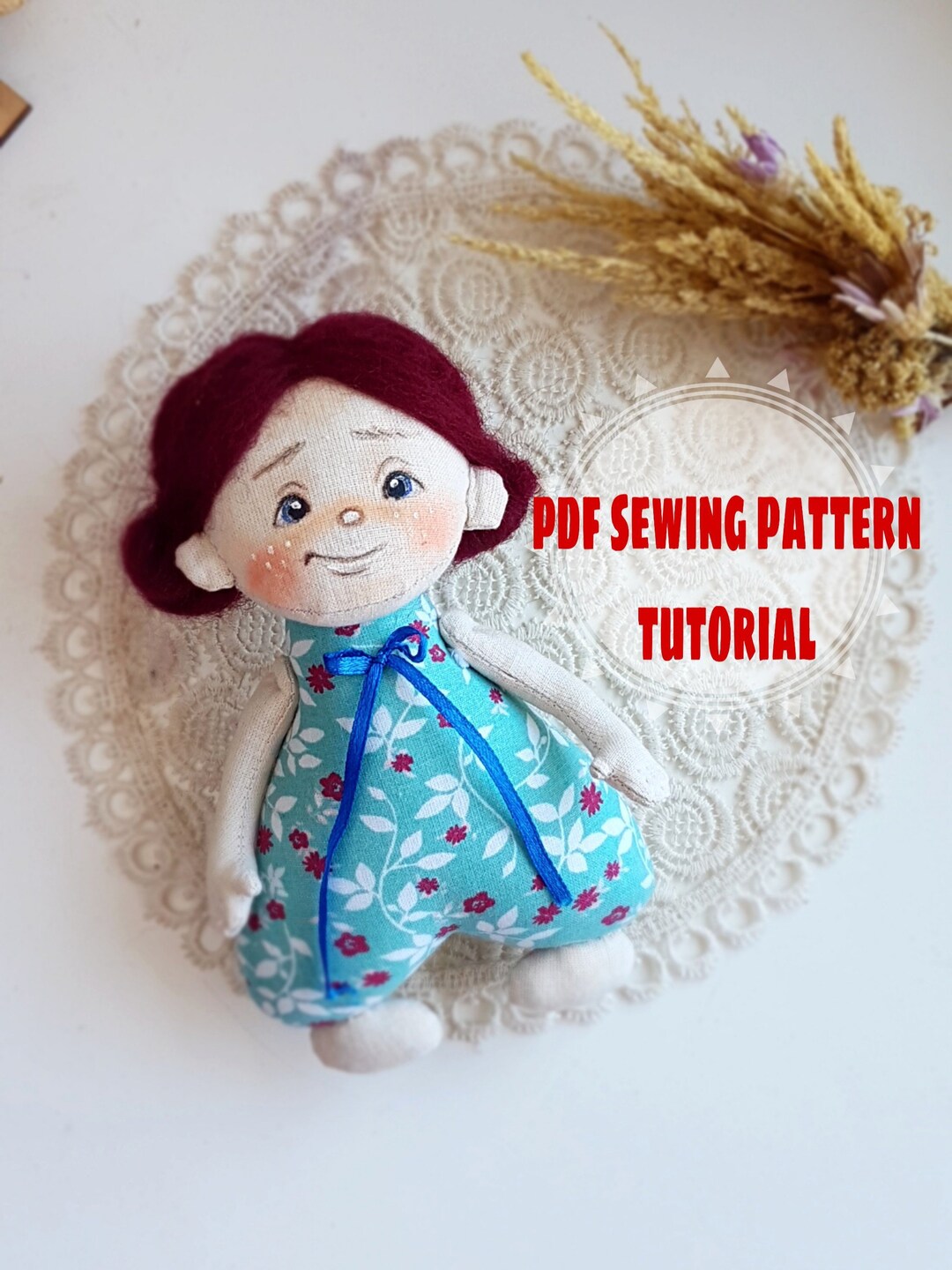 PDF, Doll Pattern,pdf Sewing Tutorial,soft Fabric Doll Pattern 6.5' - Etsy