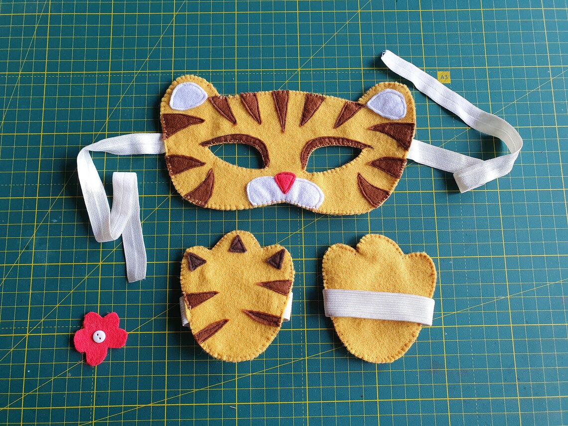 Tiger Mask Pattern Tiger Felt Mask pdf Halloween Costume | Etsy