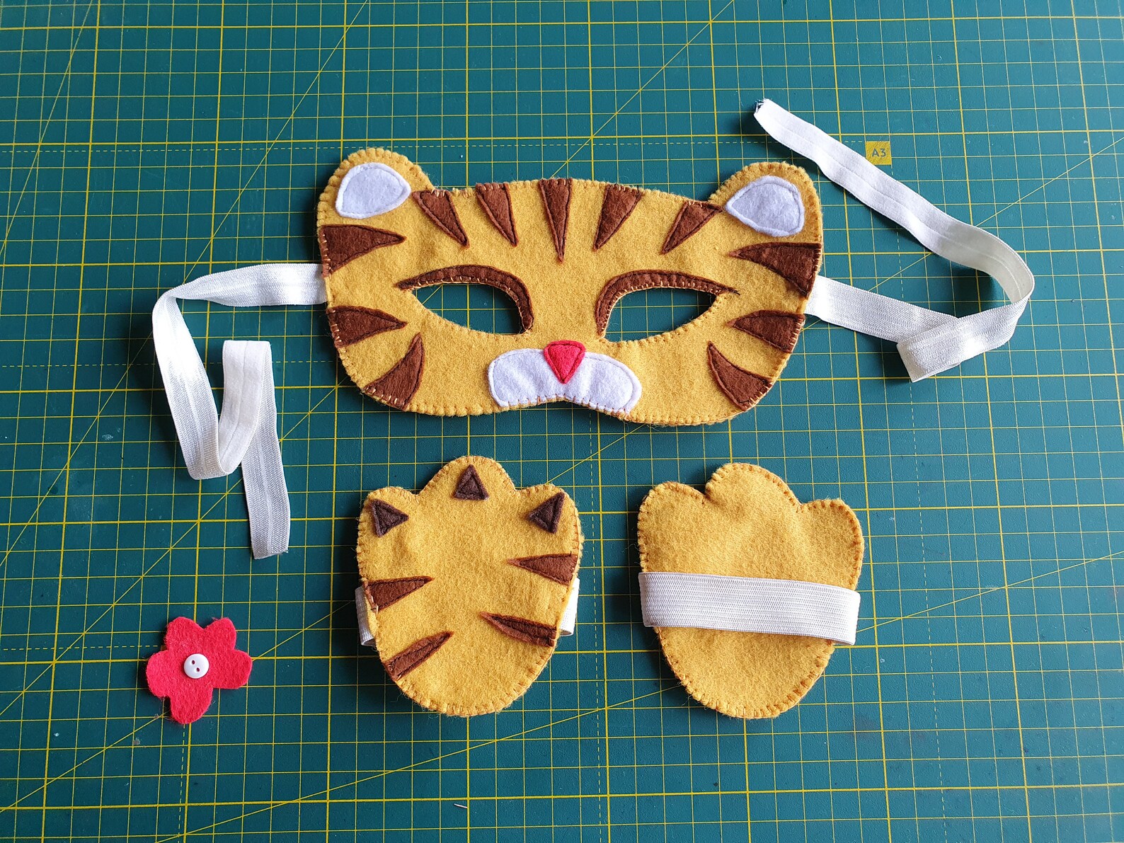 Tiger Mask Pattern Tiger Felt Mask pdf Halloween Costume | Etsy