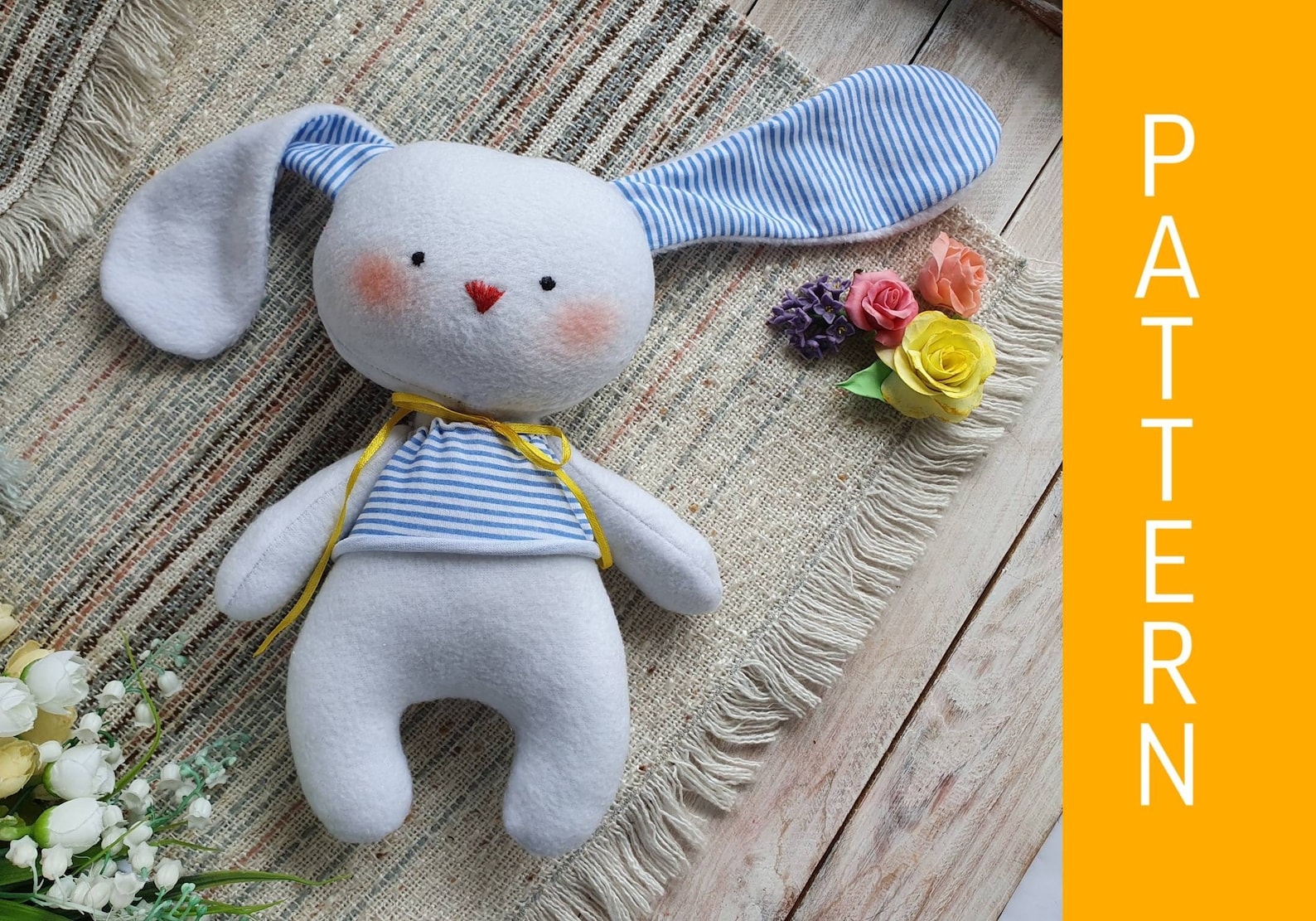 Rabbit Stuffed Pattern plush Toy Pattern / Animal Pattern / - Etsy
