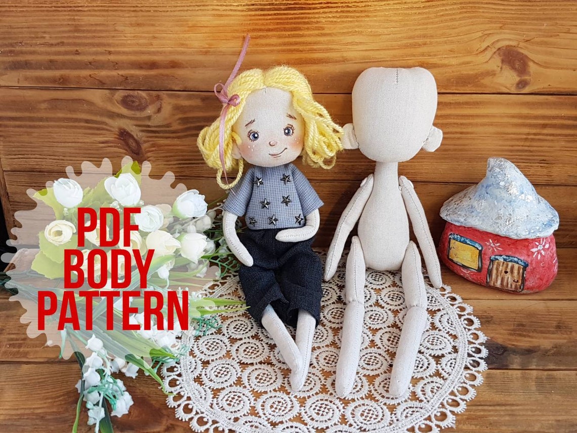 PDF Body Doll Pattern Tutorial Doll is 30 Cm / 12 in Doll - Etsy Australia