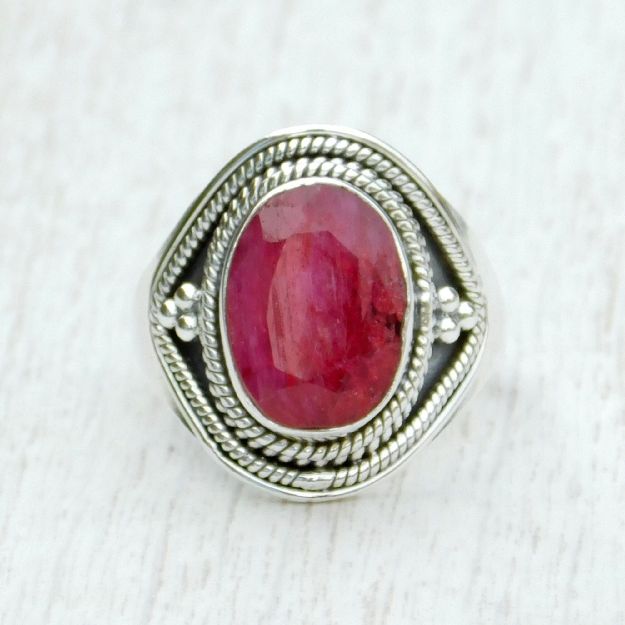 Red Ruby Ring 925 Sterling Silverdie Ruby Ringoval Ruby - Etsy
