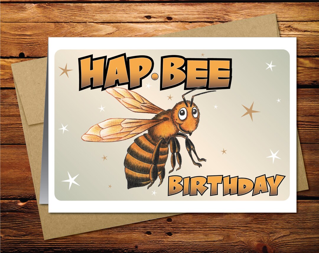 Bee Birthday Card Birthday Card Greeting Cards Blank - Etsy