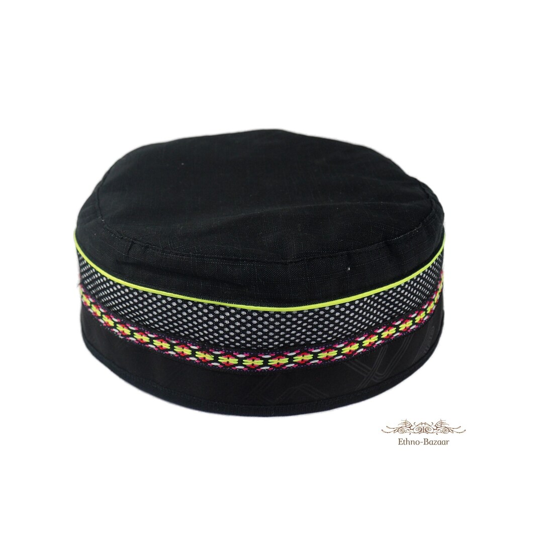 Man Linen Hat Kufi Skullcap Kipa Pillbox Taqiyah Fez Tubeteika Kente ...
