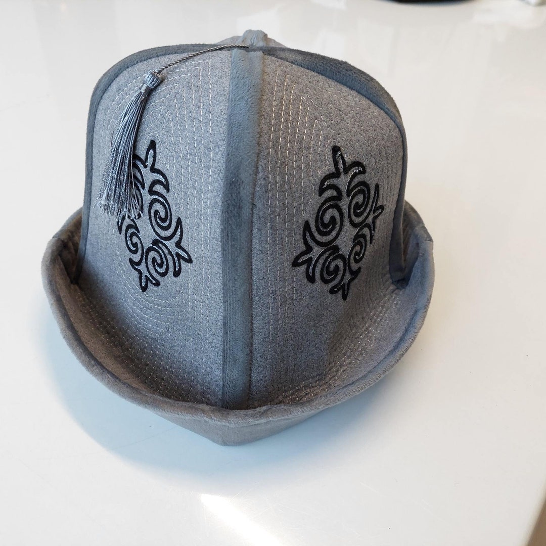 Nomadic Kalpak Cap Traditional Kyrgyz Man Hat Qalpak Skullcap Beanie ...