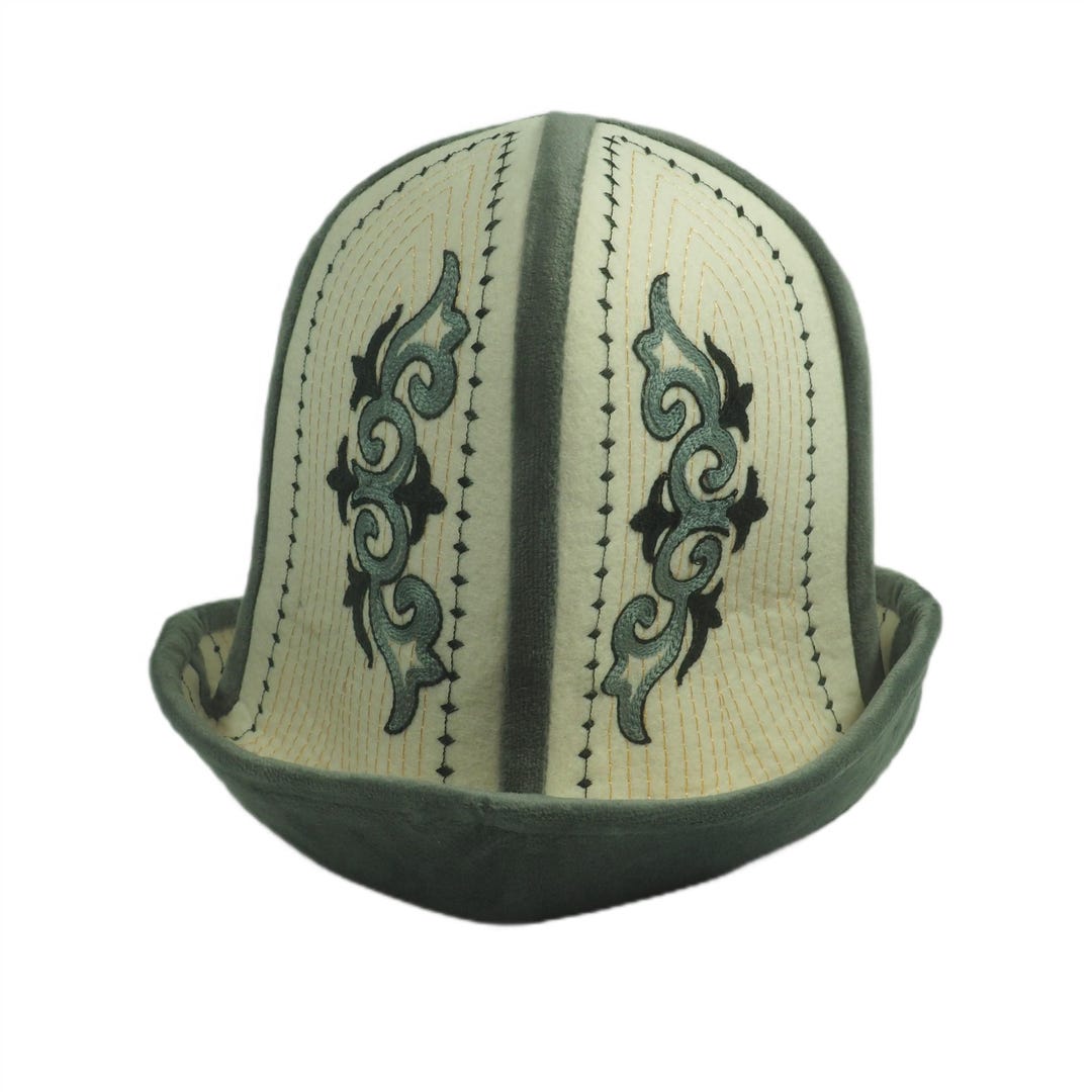 Kyrgyz Kalpak Nomadic Hat Qalpaq Men Ethnic Felt Cap Embroidered Folk ...