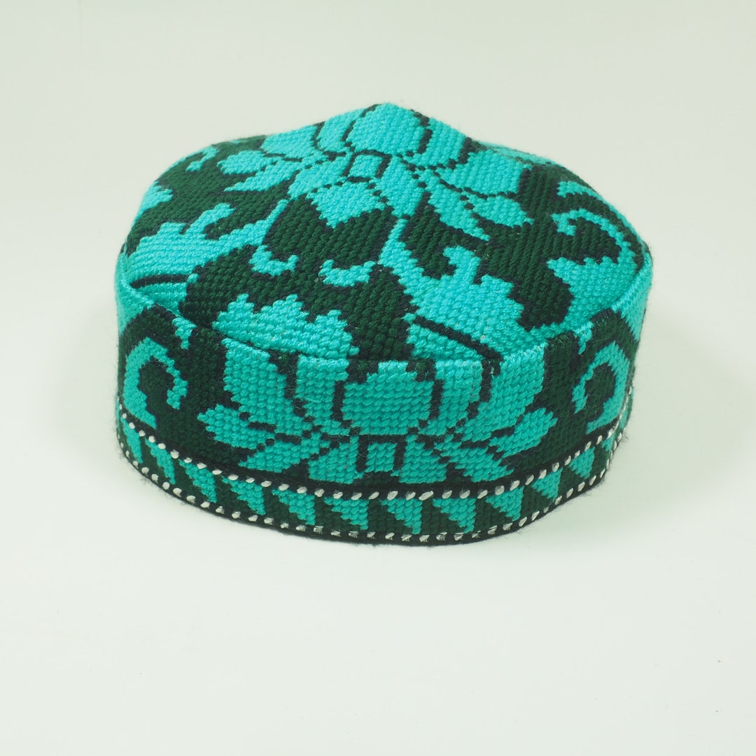 Turquoise Teal Hat 58cm Kufi Kippah Skullcap Kipa Taqiyah Tubeteika ...