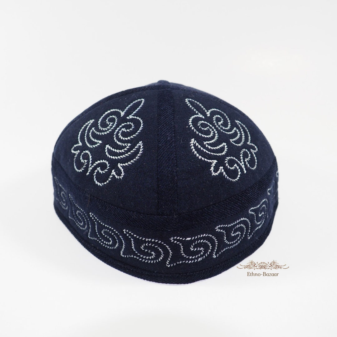 Man Navy 58-60cm Kufi Kipa Kuchi Fez Taqiyah Skullcap Kente Takke ...