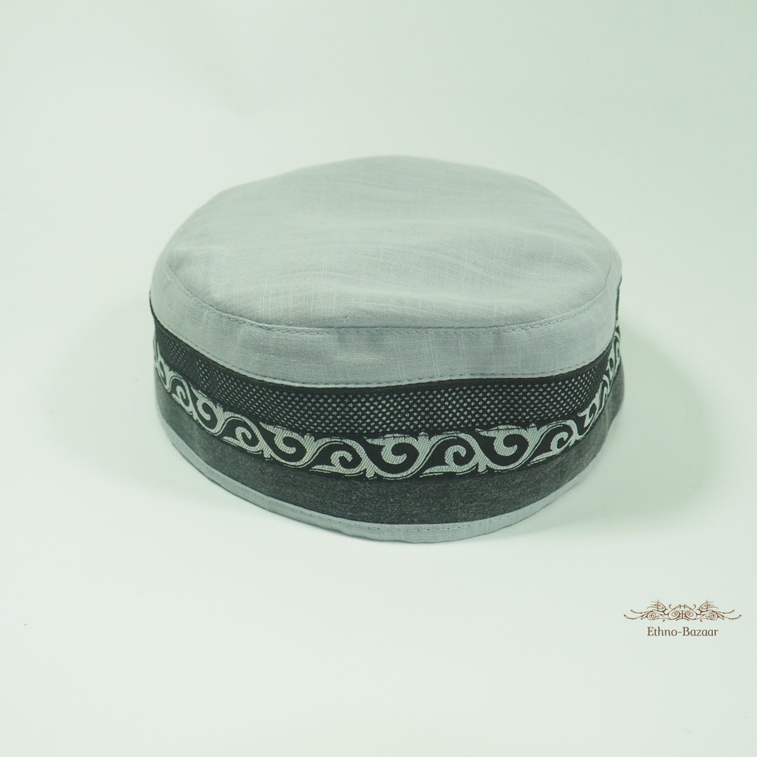 Ethnic Linen Kufi Man Summer Skullcap Kipa Pillbox Taqiyah Fez ...