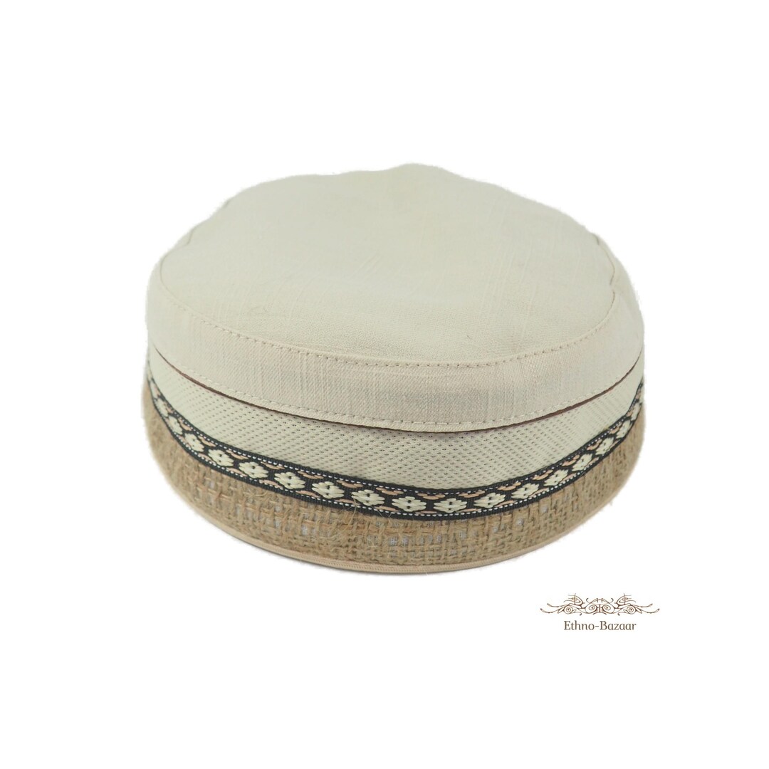 Linen Skullcap Kufi Kipa Pillbox Taqiyah Fez Tubeteika Kente Takke ...