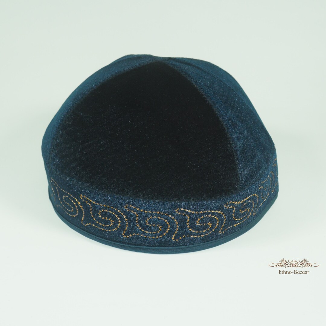 Men Navy Hat 56cm Kipa Kufi Kuchi Kippah Fez Taqiyah Pillbox Tubeteika ...