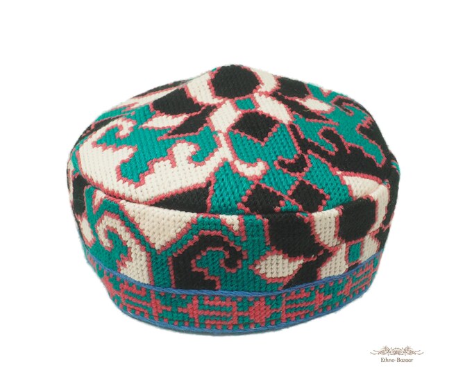 Handmade Ethnic Hat 59cm Tubeteika Kufi Kuchi Fez Pillbox Kente Takke ...